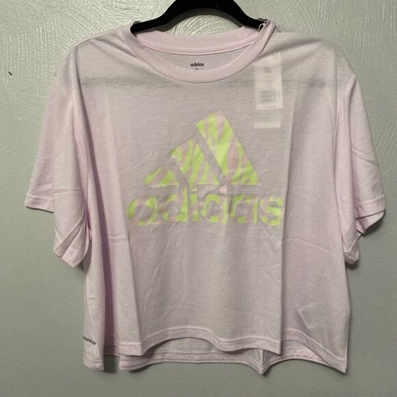 adidas | Tops | Adidas Pink Animal Print Tiger Aeroready Wicking ...